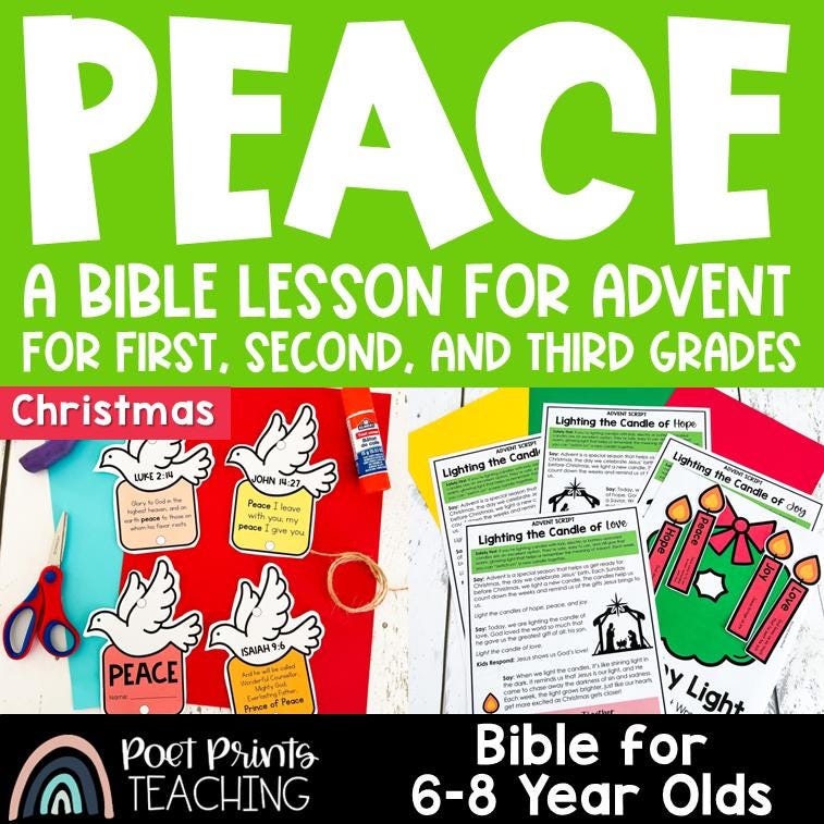 Peace: an Advent Bible Lesson for Kids, Printable Christmas Craft (PDF ...