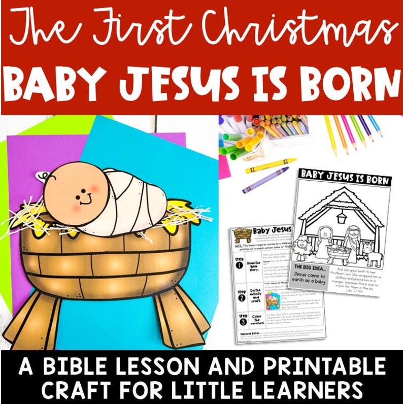Baby Jesus is Born, Christmas Bible Lesson for Preschool, Printable ...