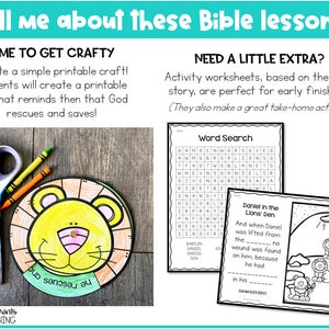 Daniel in the Lions Den Printable Bible Lesson for Kids, Sunday School ...