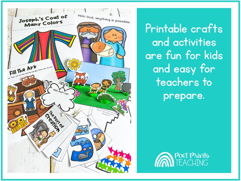 Old Testament Bible Stories, 6 Printable Bible Lessons for Preschool ...