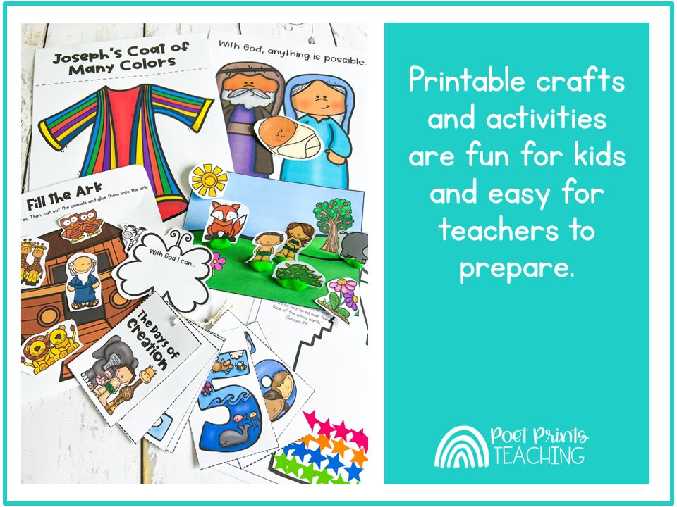 Old Testament Bible Stories, 6 Printable Bible Lessons for Preschool ...