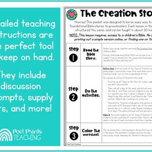 Old Testament Bible Stories, 6 Printable Bible Lessons for Preschool ...