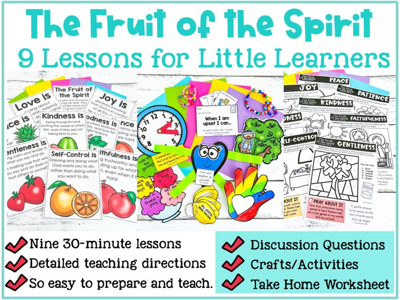 Fruit of the Spirit Bible Lesson for Kids, 9 Printable Bible Crafts and ...