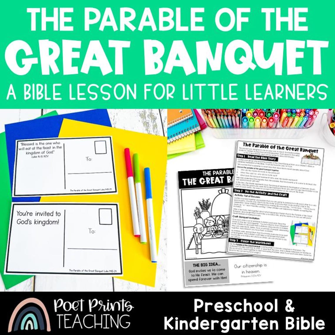 The Parable of the Great Banquet Bible Lesson for Preschool (PDF ...