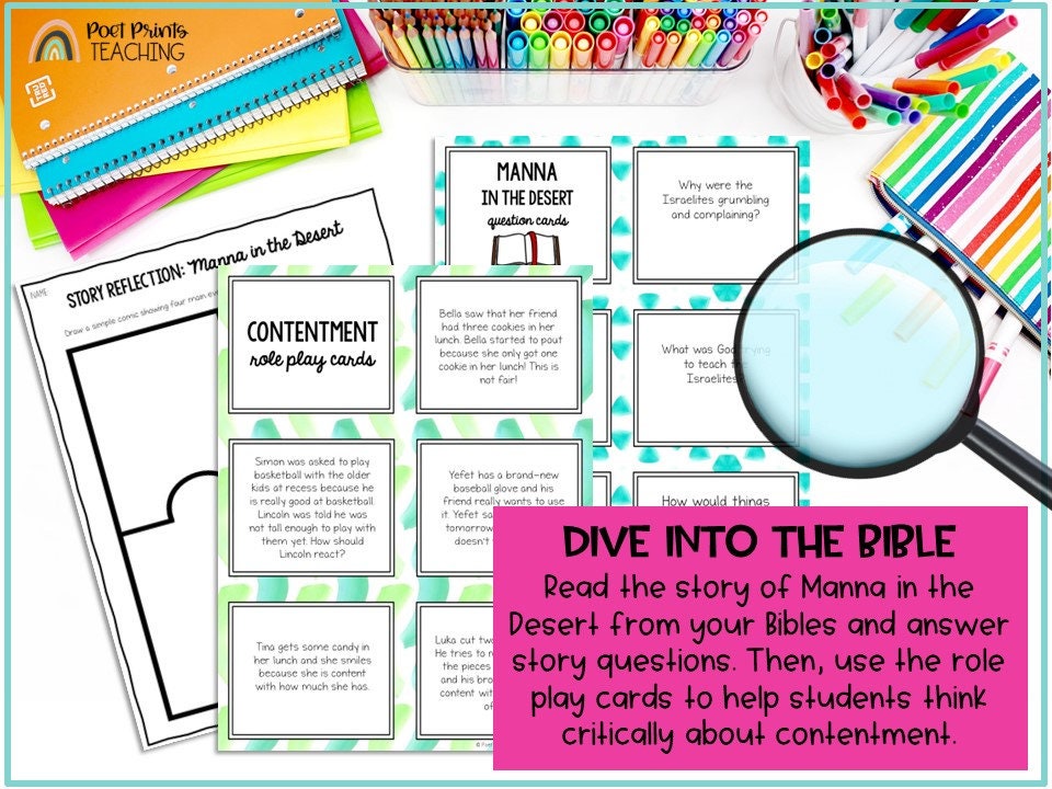 Contentment Bible Lessons for Kids, Printable Character Education ...