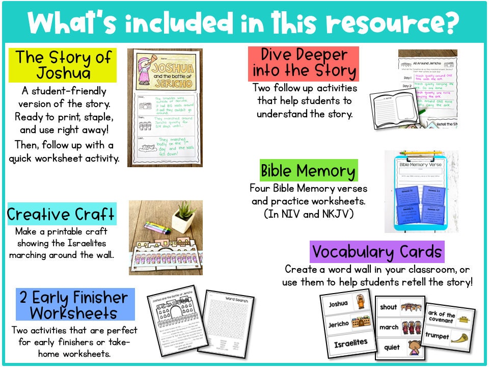 Joshua and the Battle of Jericho Printable Bible Lesson for Kids ...