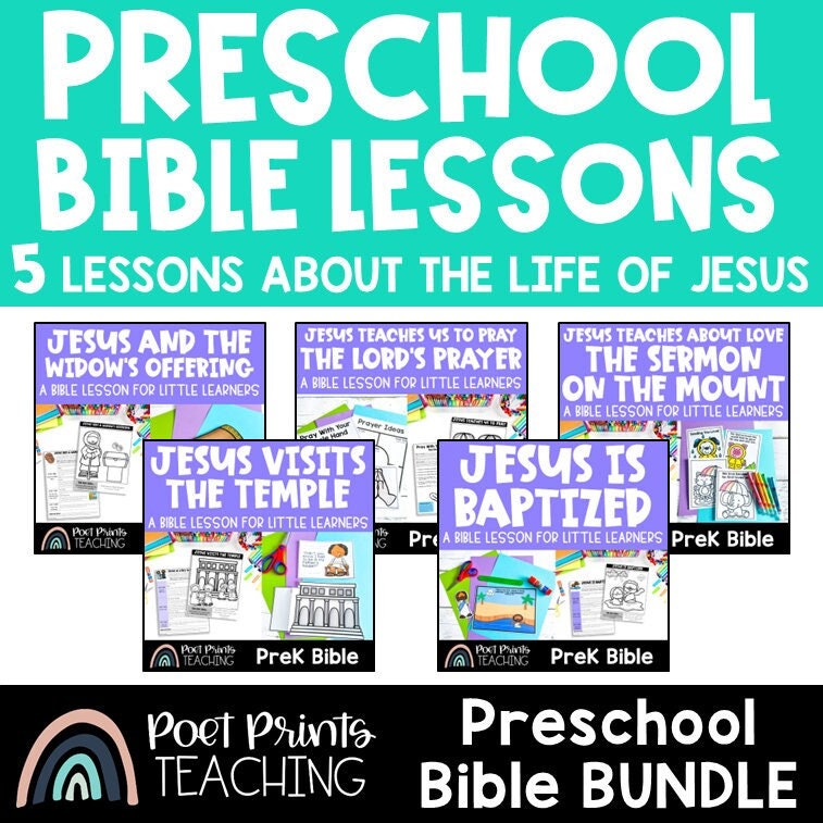 5 Bible Lessons About Jesus for Preschool, Printable Crafts and ...