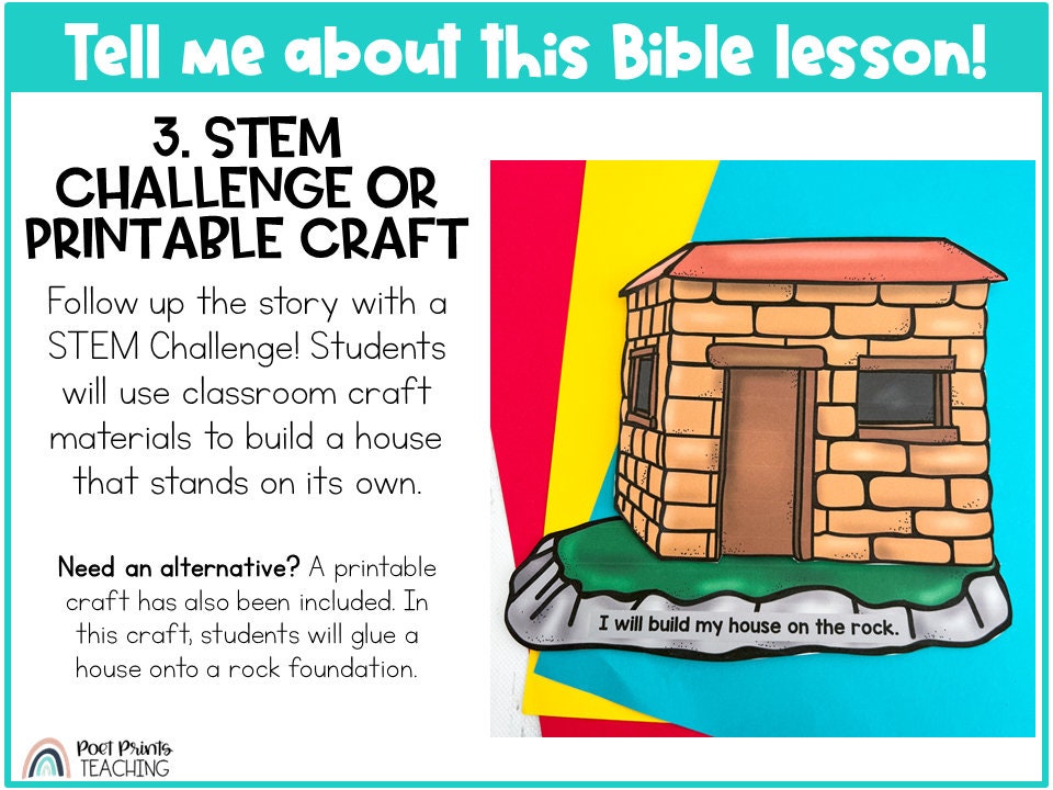 The Parable of the Wise and Foolish Builder Printable Bible Craft and ...