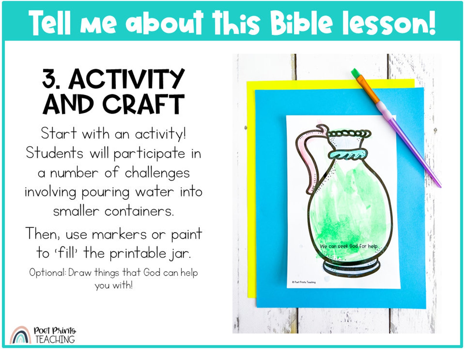 Elisha and the Widow Preschool Bible Lesson, Printable Activities for ...