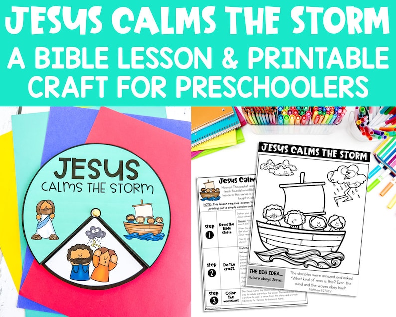 Jesus Calms the Storm Printable Bible Craft and Lesson About Miracles ...