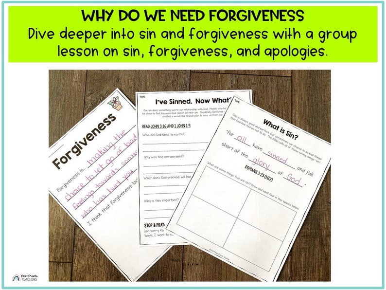 Forgiveness Bible Lessons for Kids, Printable Character Education ...