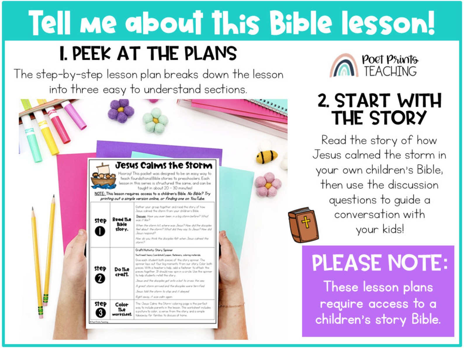 Jesus Calms the Storm Printable Bible Craft and Lesson About Miracles ...
