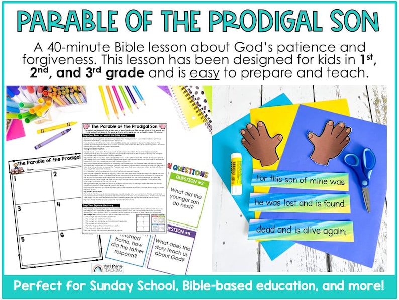 Prodigal Son Bible Lesson: Printable Craft & Activity (PDF) - Etsy