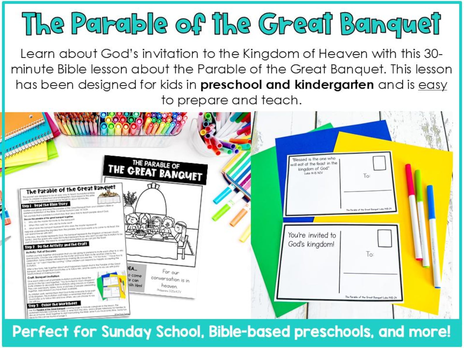 The Parable of the Great Banquet Bible Lesson for Preschool (PDF ...