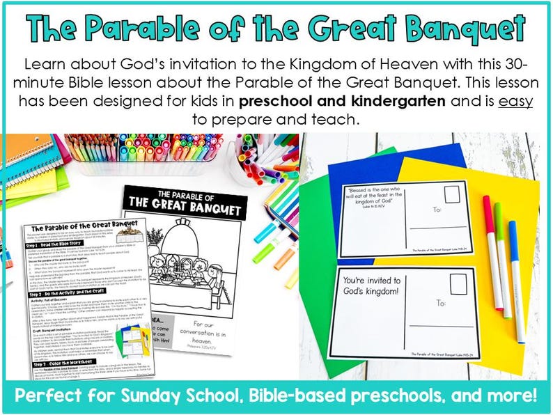 The Parable of the Great Banquet Bible Lesson for Preschool (PDF ...