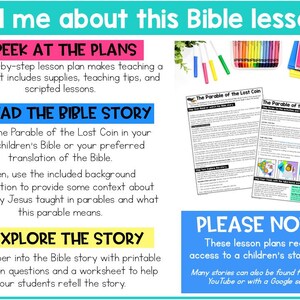 The Parable of the Lost Coin Bible Lesson, Printable Bible Story Craft ...