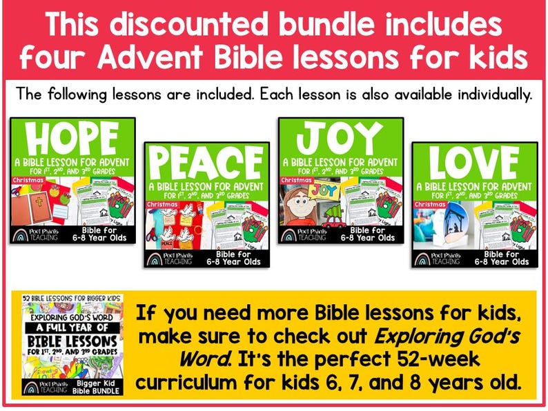 Advent Christmas Bible Lessons and Crafts for Kids (PDF Digital ...