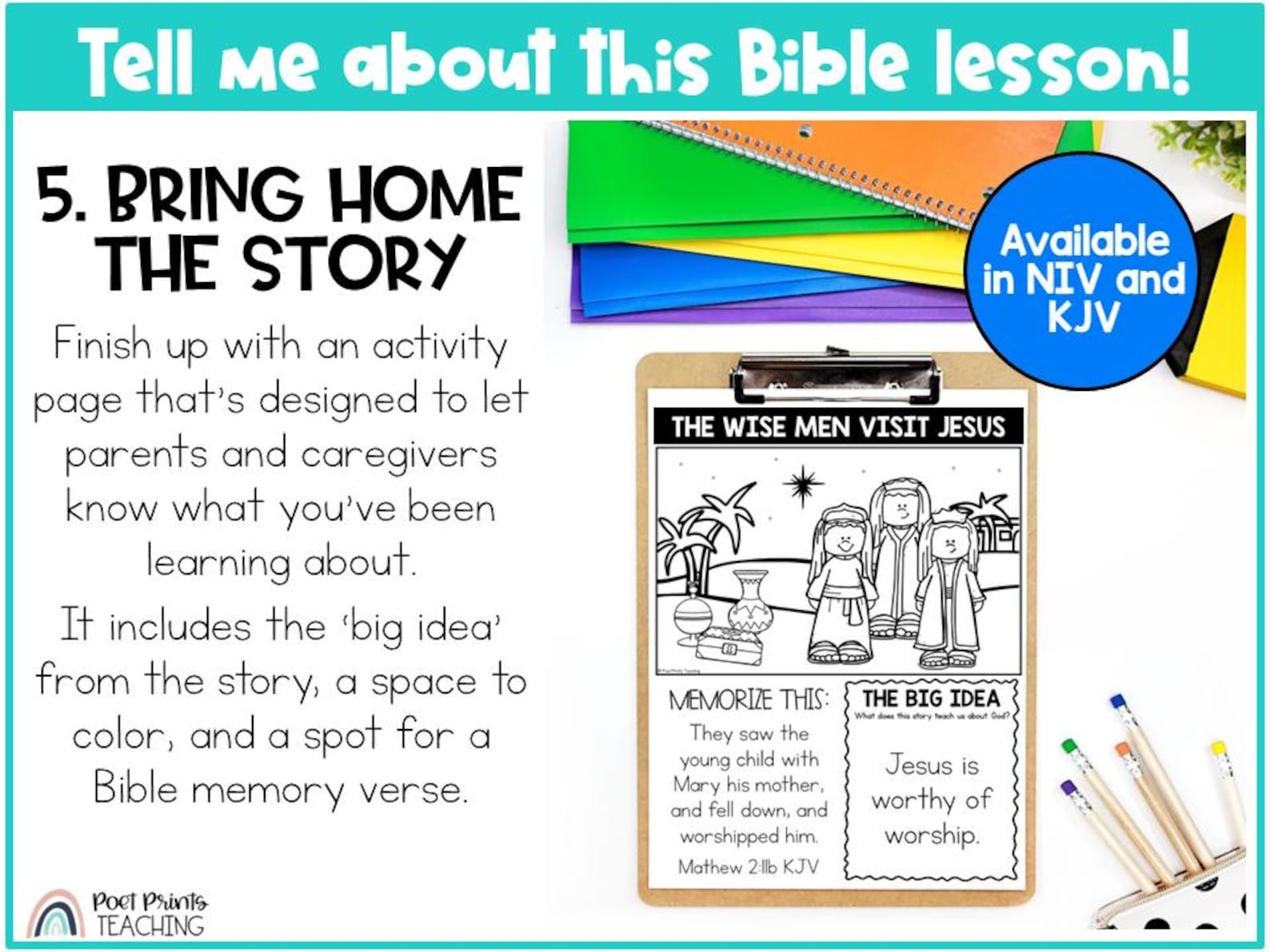 The Wise Men Visit Jesus Christmas Bible Lesson for Kids, Printable ...