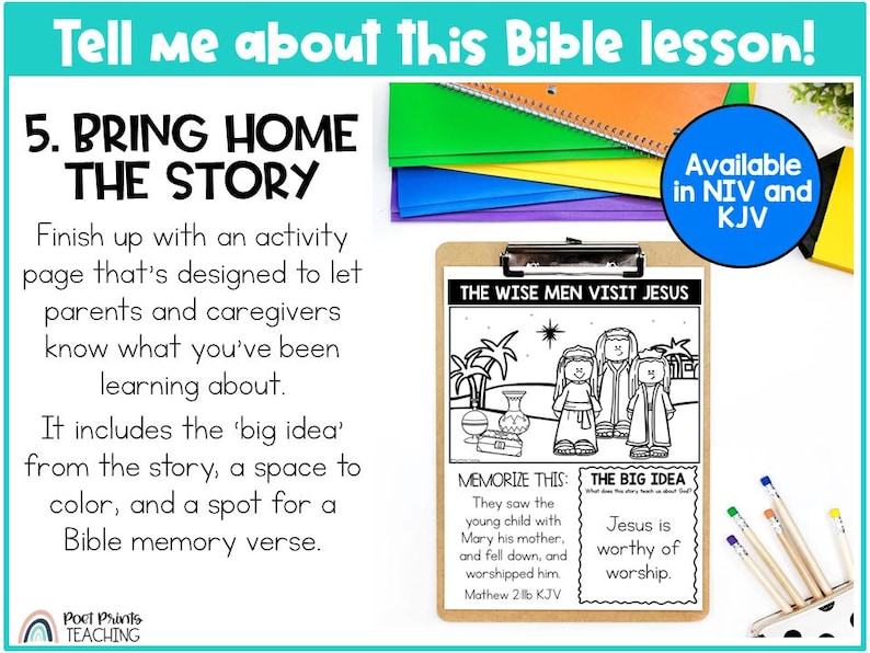 The Wise Men Visit Jesus Christmas Bible Lesson for Kids, Printable ...