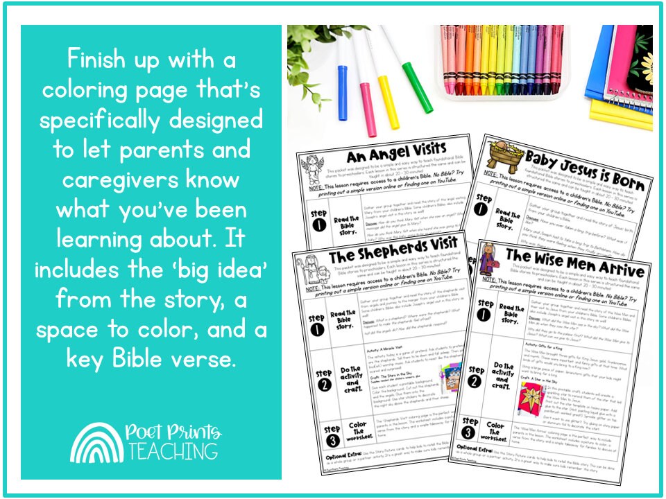 Christmas Bible Lessons for Preschool, Printable Nativity Crafts and ...