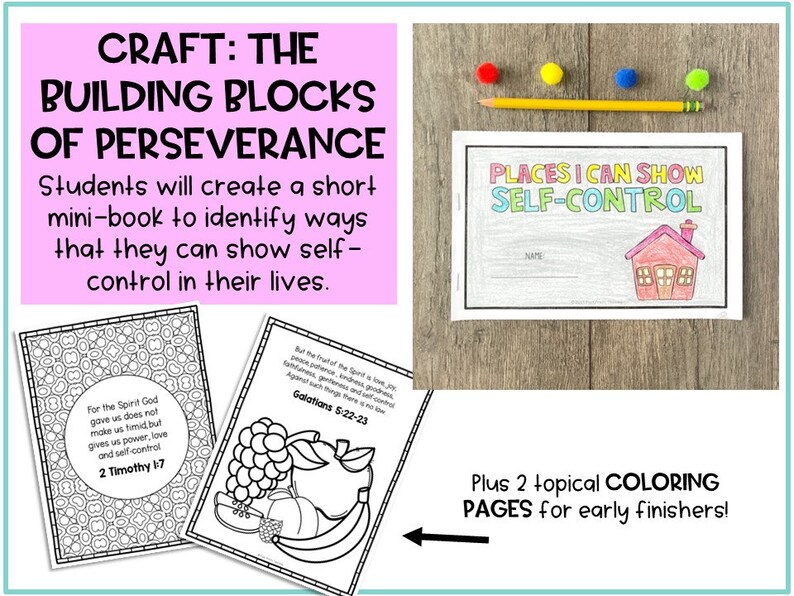 Self-control Bible Lessons for Kids Printable Character - Etsy