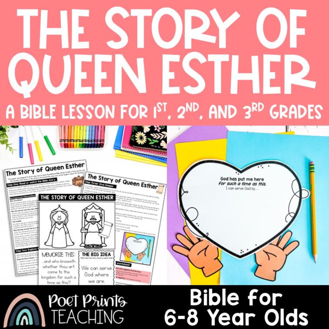 Queen Esther Bible Lesson: Story Craft & Activity (grades 1-3) - Etsy