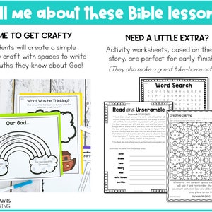 Noah's Ark Bible Lessons and Craft, Printable Sunday School Activity ...