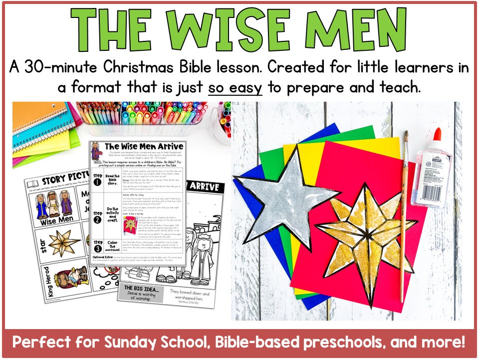 The Wise Men Preschool Bible Lesson, Printable Craft and Activity for ...