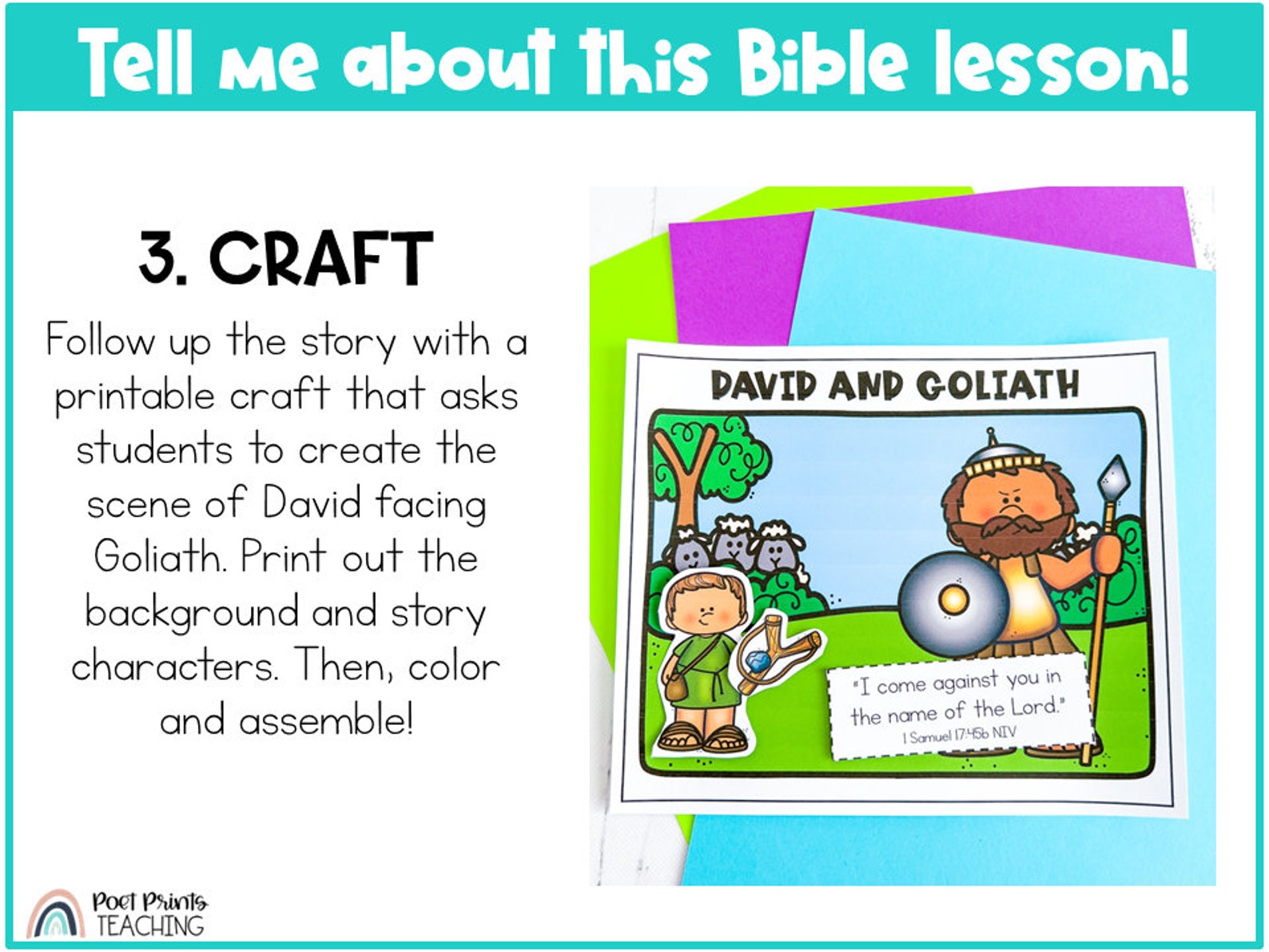 David and Goliath Preschool Bible Lesson, Printable Activities for Prek ...