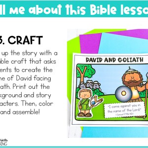 David and Goliath Preschool Bible Lesson, Printable Activities for Prek ...