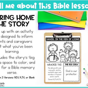 Daniel in the Lion's Den, Old Testament Bible Lesson, Printable Bible ...