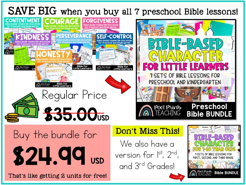 Kindness Bible Lessons and Activities for Preschool and Kindergarten ...