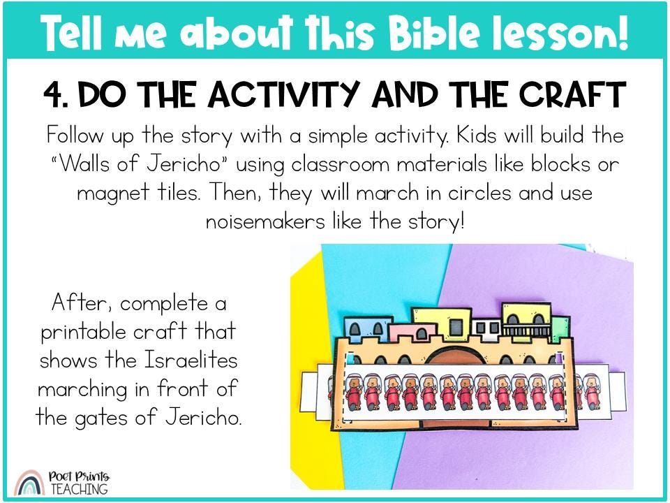 Joshua and the Battle of Jericho Old Testament Bible Lesson, Printable ...