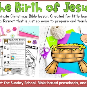 Baby Jesus is Born, Christmas Bible Lesson for Preschool, Printable ...