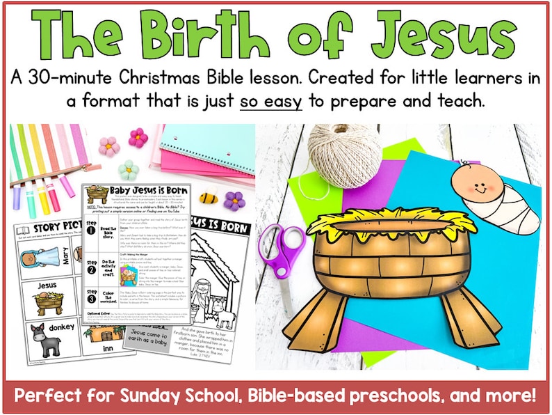 Baby Jesus is Born, Christmas Bible Lesson for Preschool, Printable ...