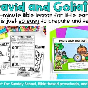 David and Goliath Preschool Bible Lesson, Printable Activities for Prek ...