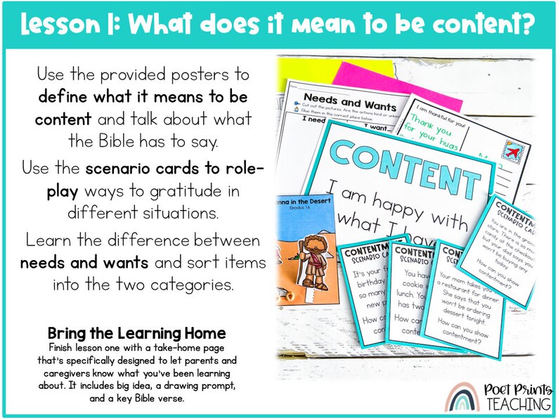 Contentment and Gratitude Bible Lessons for Preschool and Kindergarten ...