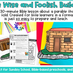 The Parable of the Wise and Foolish Builder Printable Bible Craft and ...
