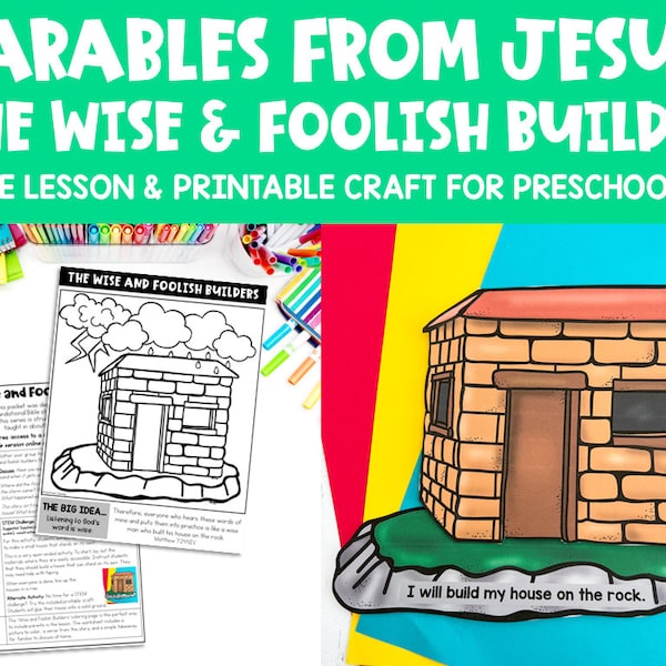 Wise Man and Foolish Man Lesson - Etsy