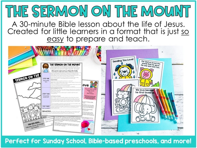 Sermon on the Mount, Jesus Teaches About Love, Printable Bible Craft ...