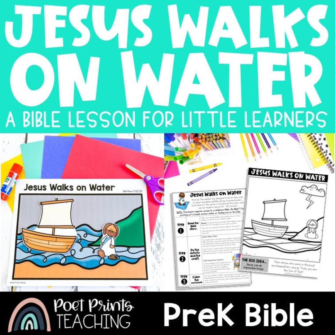 Jesus Walks on Water Printable Bible Craft and Lesson About Miracles ...