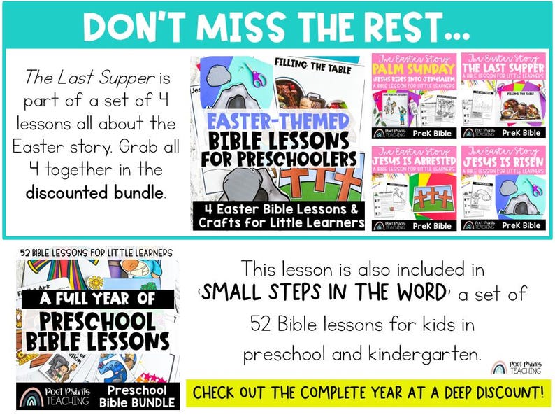 The Last Supper, Preschool Bible Lesson and Printable Craft for Easter ...