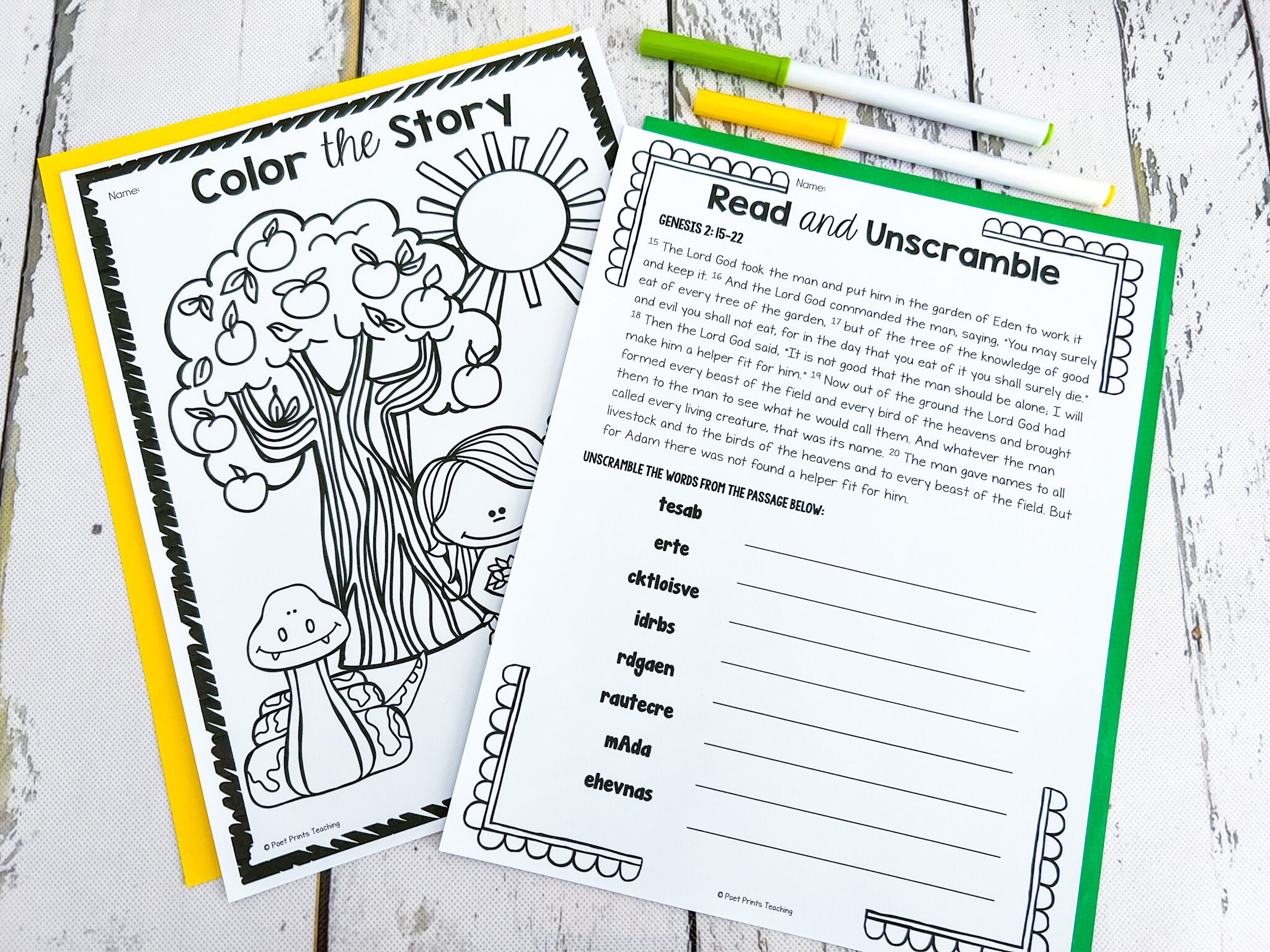 Garden of Eden Adam and Eve Craft Bible Lessons and Craft, Printable ...