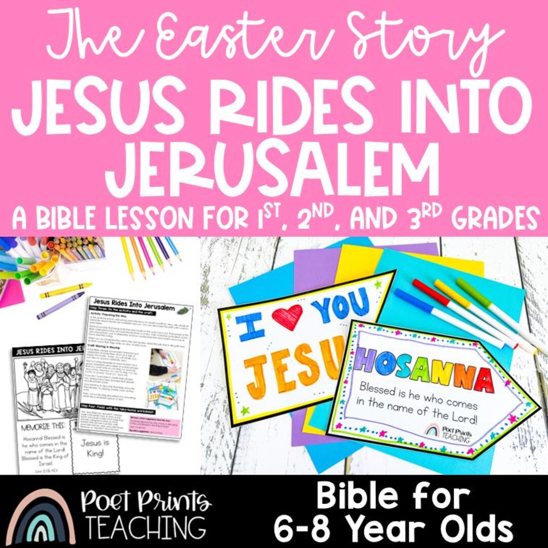 Palm Sunday Easter Bible Lesson, Jesus Rides Into Jerusalem, Printable ...