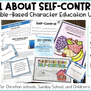 Self-control Bible Lessons for Kids, Printable Character Education ...