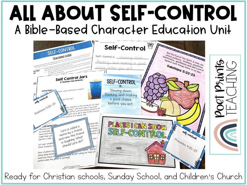 Self-control Bible Lessons for Kids, Printable Character Education ...