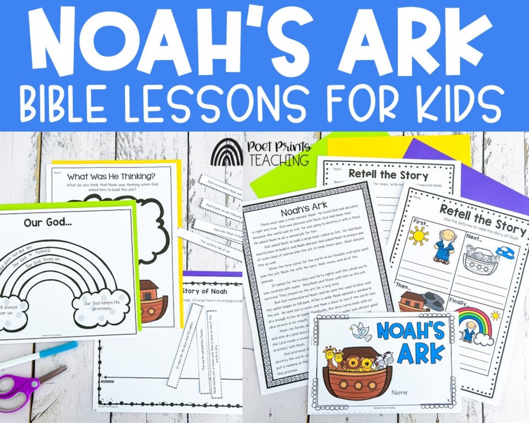 Noah's Ark Bible Lessons and Craft, Printable Sunday School Activity ...