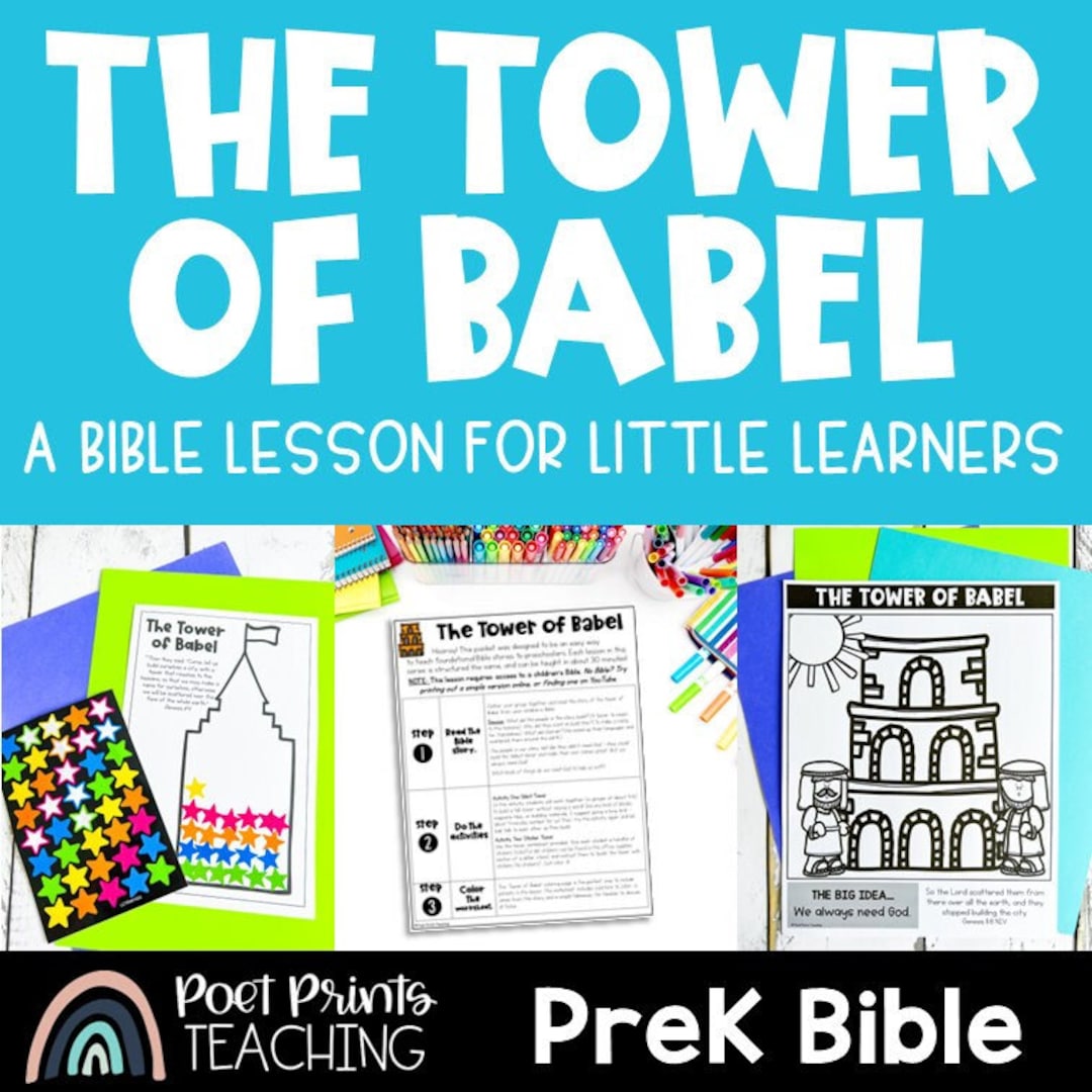 Tower of Babel Preschool Bible Lesson, Printable Activities for Prek ...
