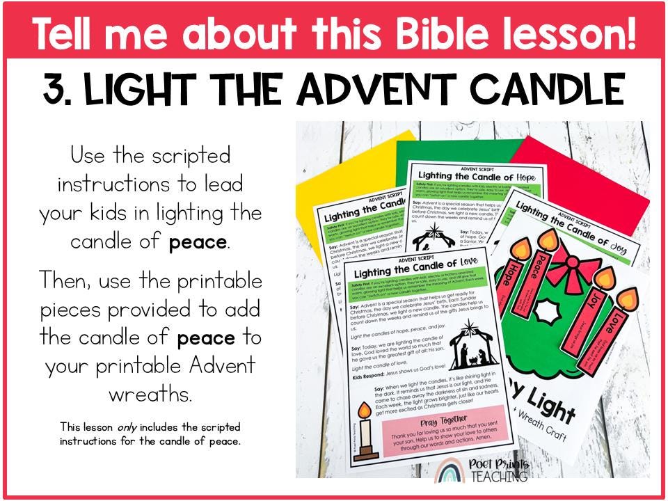 Peace: an Advent Bible Lesson for Kids, Printable Christmas Craft (PDF ...