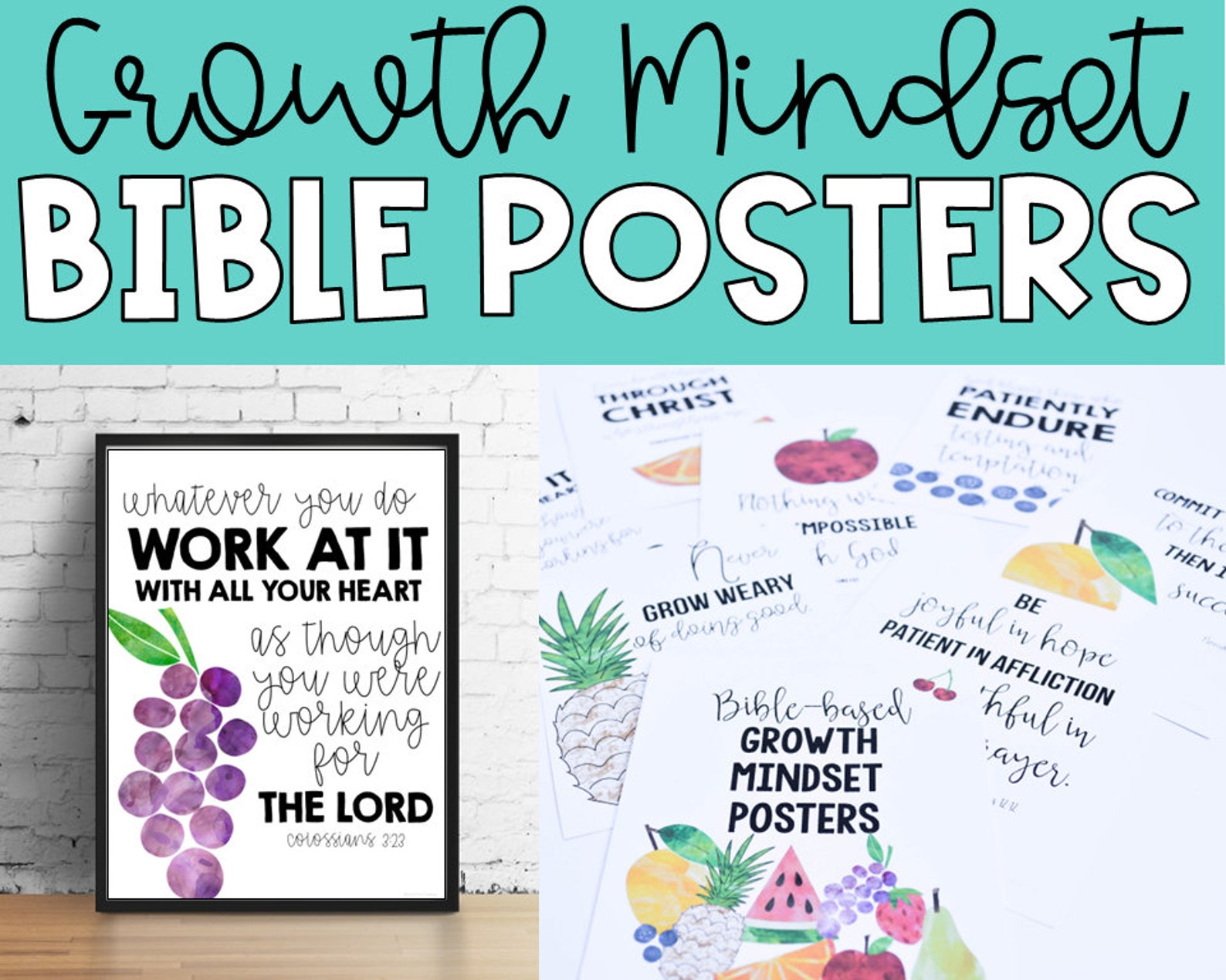Printable Bible Posters for Growth Mindset, Christian Home Decor ...